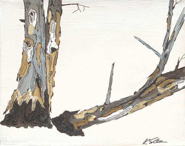 White artwork tree trunks canvas print affordable rustic: Shoa Gallery